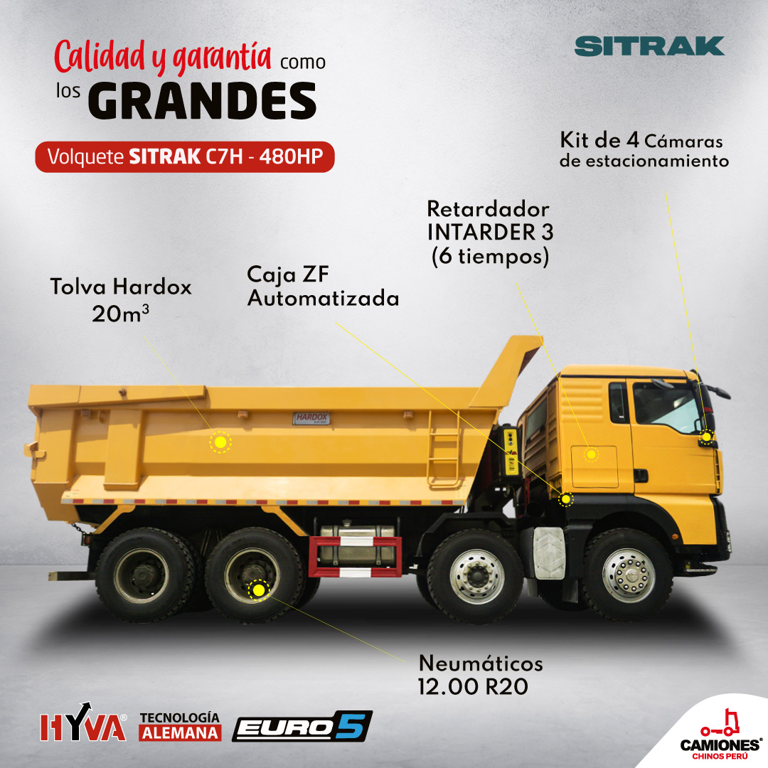 VOLQUETE SITRAK C7H – 480HP - Sinotruk Howo